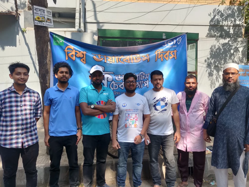 Free diabetes check-up campaign initiated by JCI Dhaka West - S M Belal